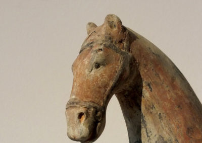 Painted Gray Pottery Equestrian Figure | Becker Antiques | Amsterdam