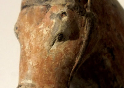 Painted Gray Pottery Equestrian Figure | Becker Antiques | Amsterdam